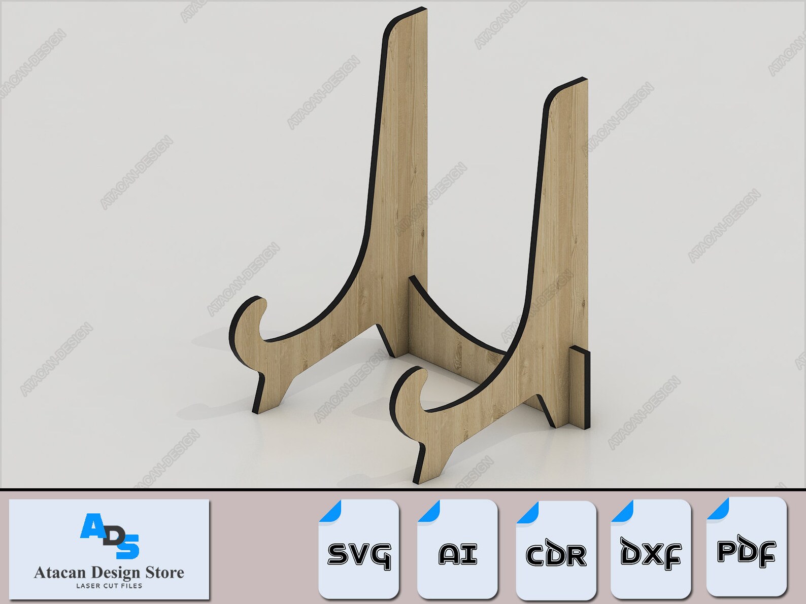 Multi-design Laser Cut Easel Stand Files for Artists and Exhibitors ...