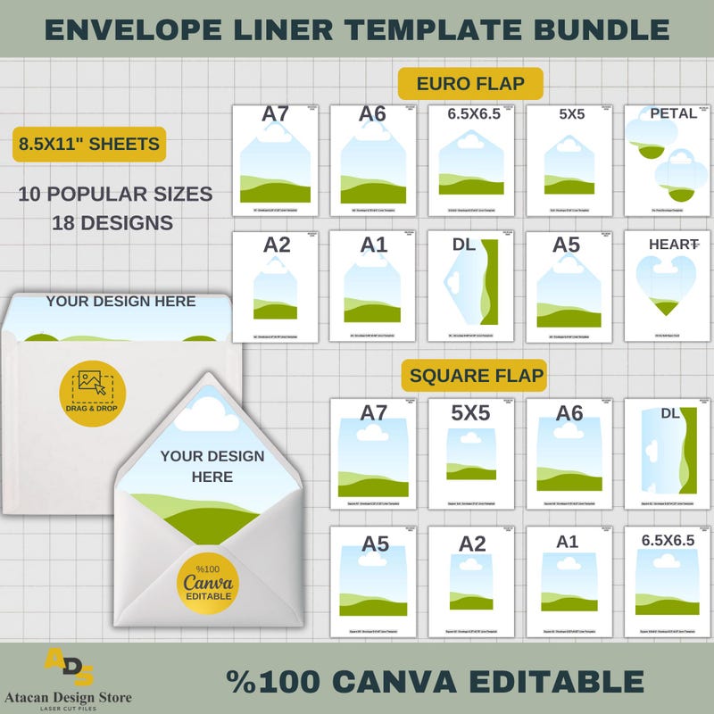 Envelope Liner Template - Etsy