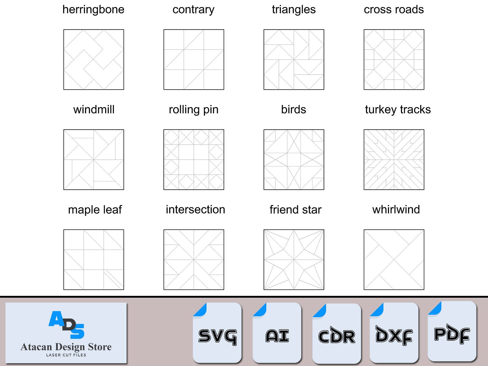 Geometric Quilt Block Patterns / Abstract Art Coloring Pages / Barn ...