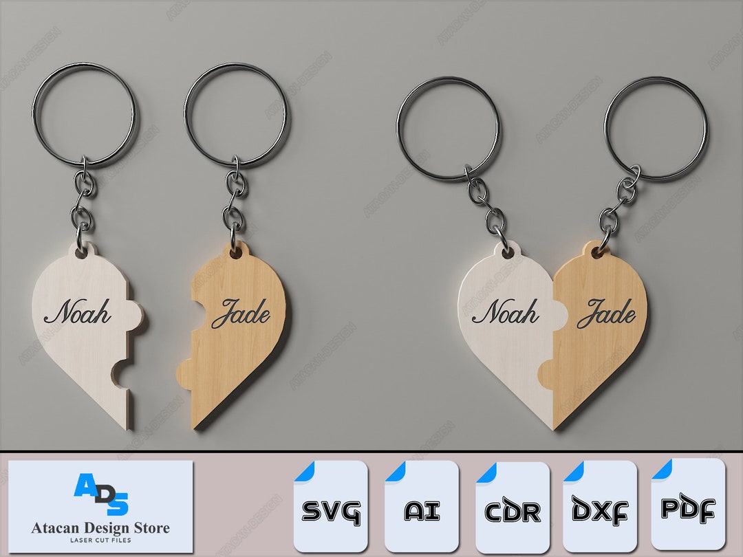 Couple Heart Keychain Set | Puzzle Keyring | Perfect Gift for Lovers I ...