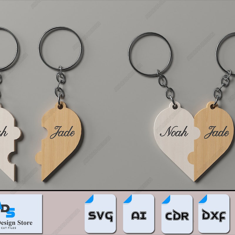 Heart Keychain - Etsy