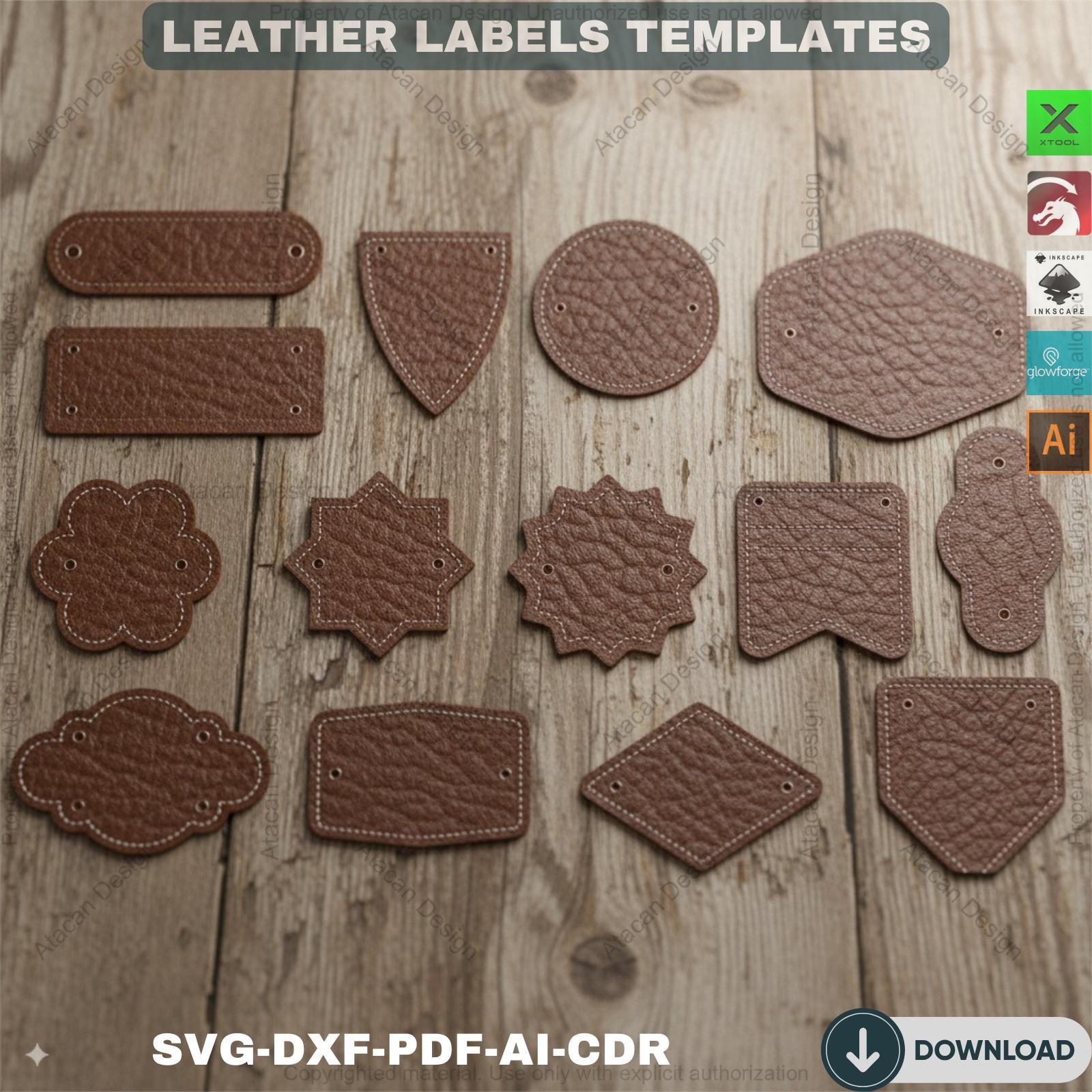 Custom Leather Label Templates for Laser Cutting – Perfect for DIY ...