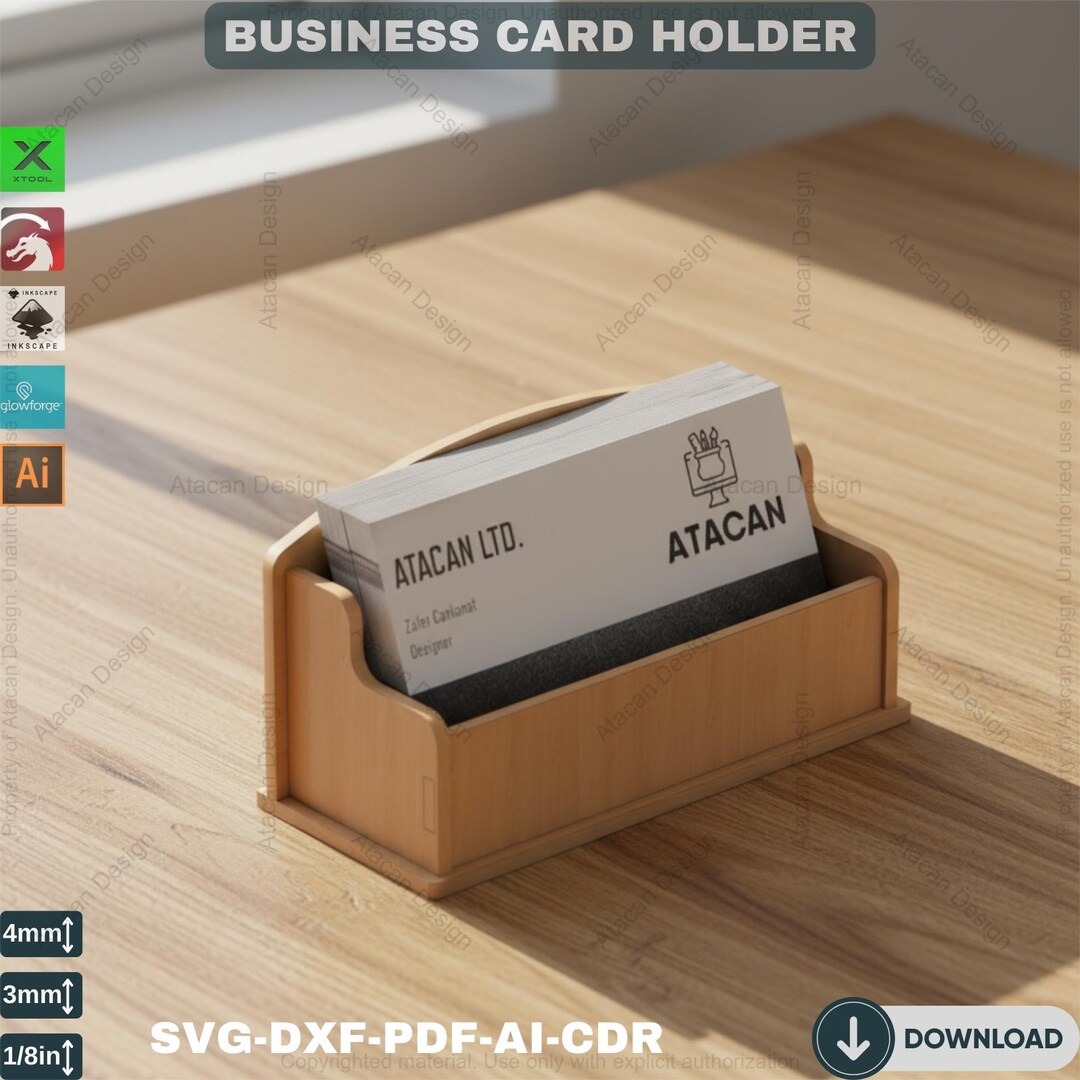 Elegant Business Card Stand | Laser Cut Design | Display Holder ...
