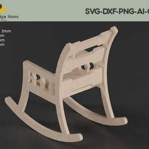 Rocking Chair Woodworking Plan / Miniature Rocking Chair for Vector ...