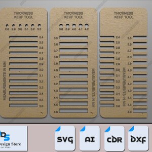 Wood Kerf Tool Svg / Metric Whitworth Design for Material Thickness ...