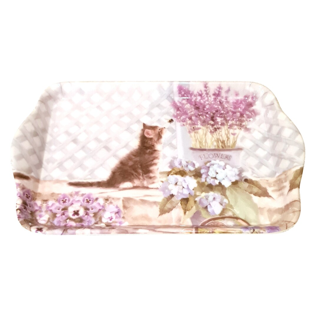 Cat Kitten Bee Lilac Ambiente Serving Snack Trinket Tray Food Party 8 X ...