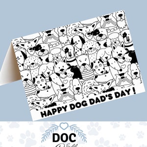 Printable Dog Dad's Day Card, Printable Fathers Day Greeting Cards, Dog ...