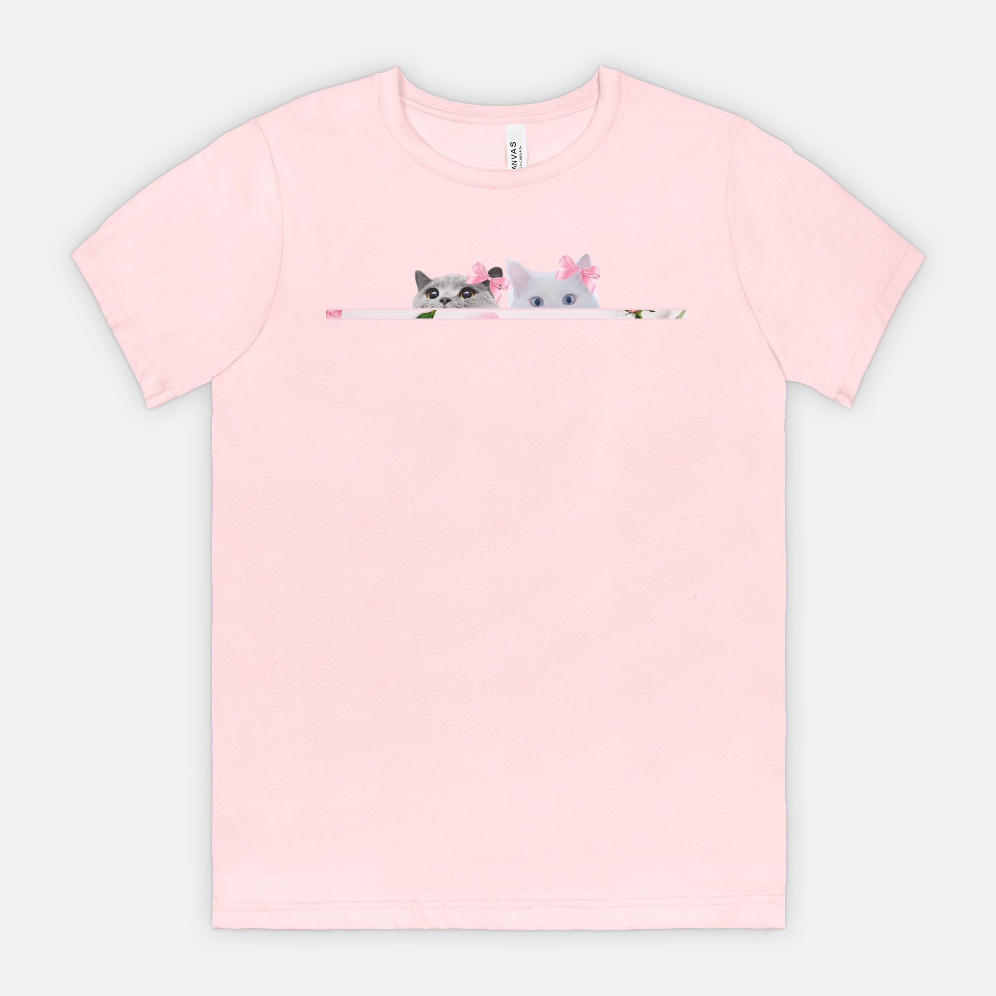 Cats in Pink Bows T Shirt, Cat Lovers Shirt, Cute Cat Shirt, Girly Cat ...