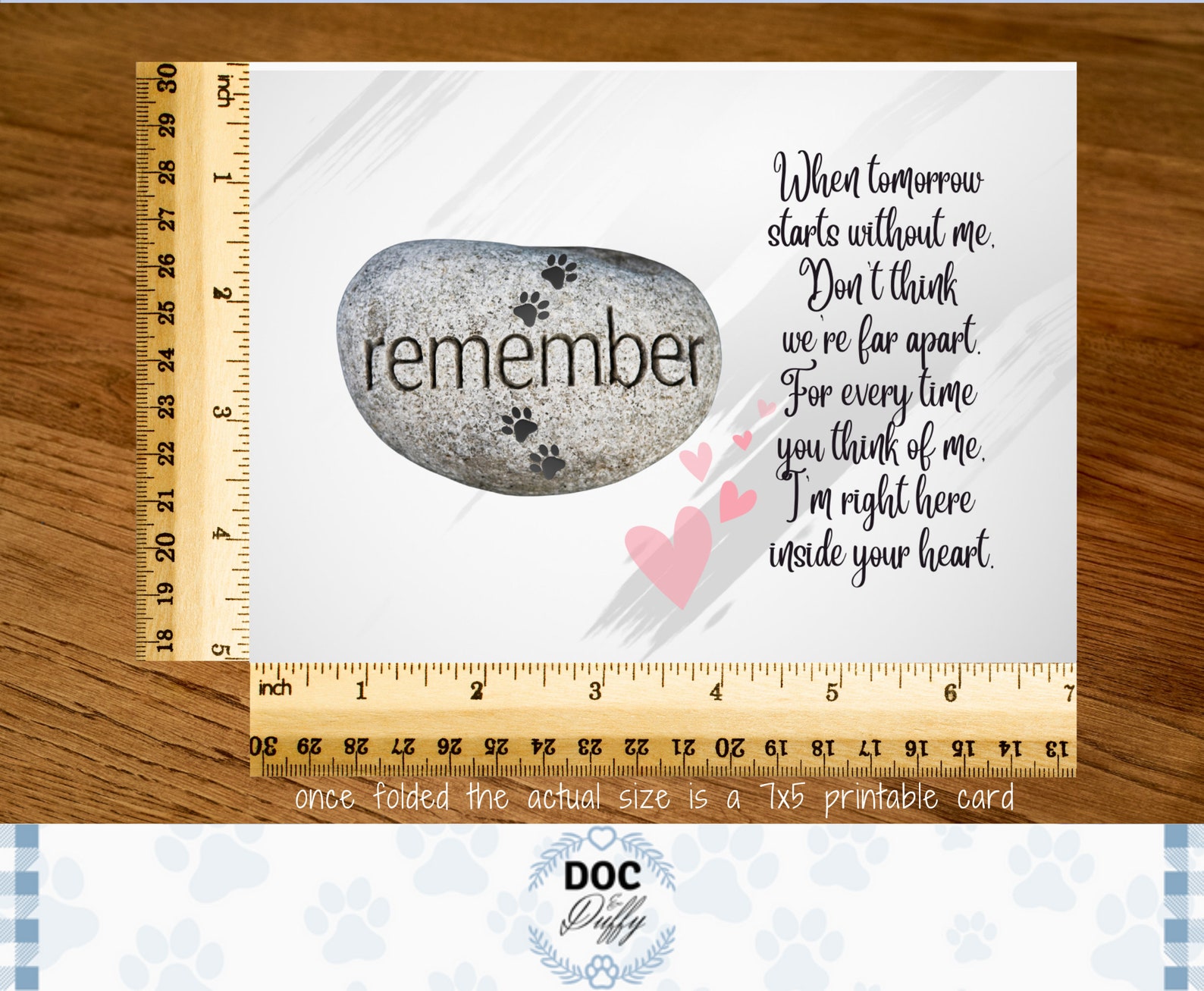 Pet Loss Memory Stone Card, Pet Loss Sympathy Card, Pet Loss Dog Card ...
