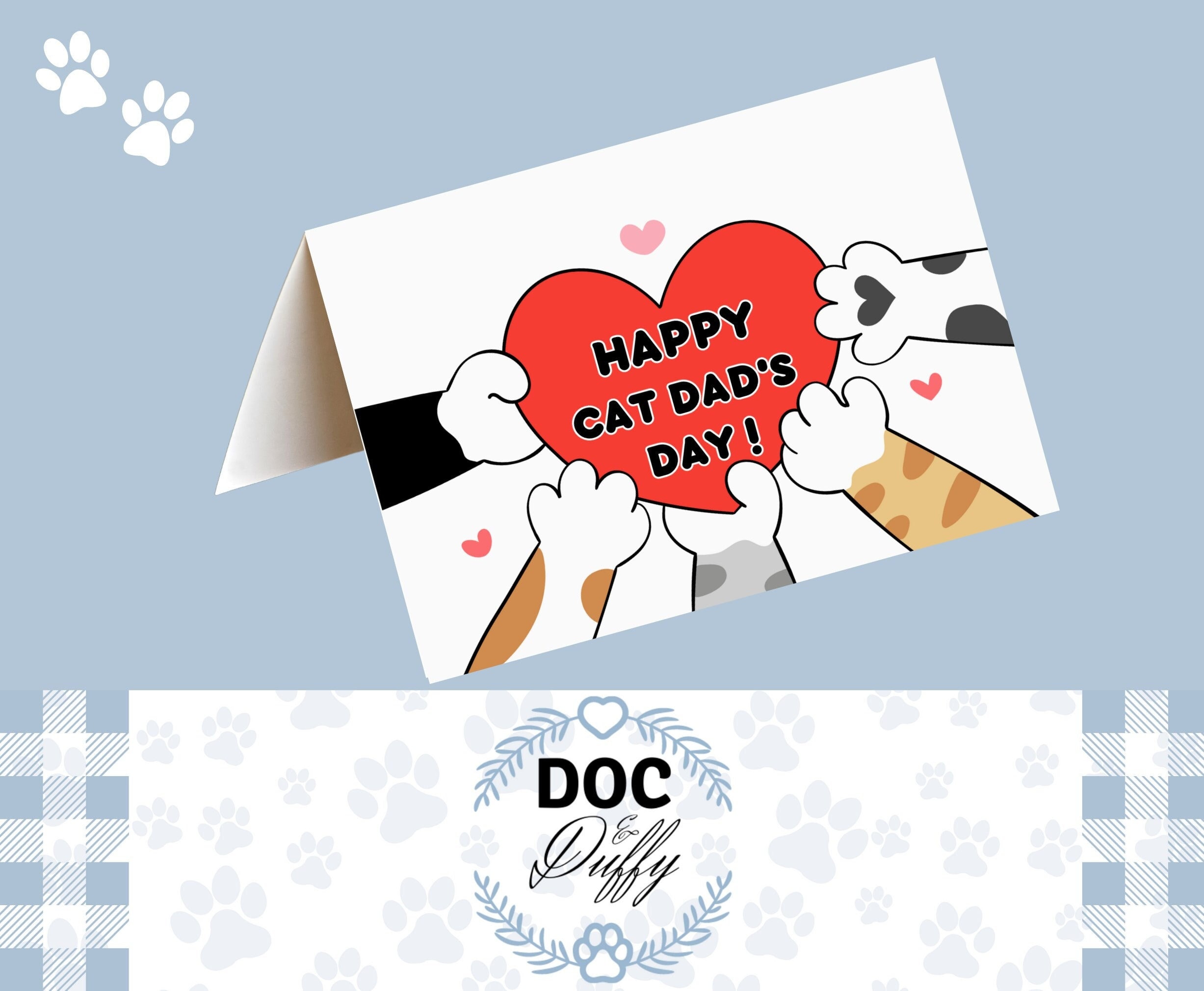 Happy Cat Dad's Day Card From the Cat, Printable Fathers Day Greeting ...