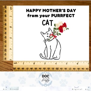 Mother's Day Card From the Cat, Printable Mothers Day Greeting Card ...