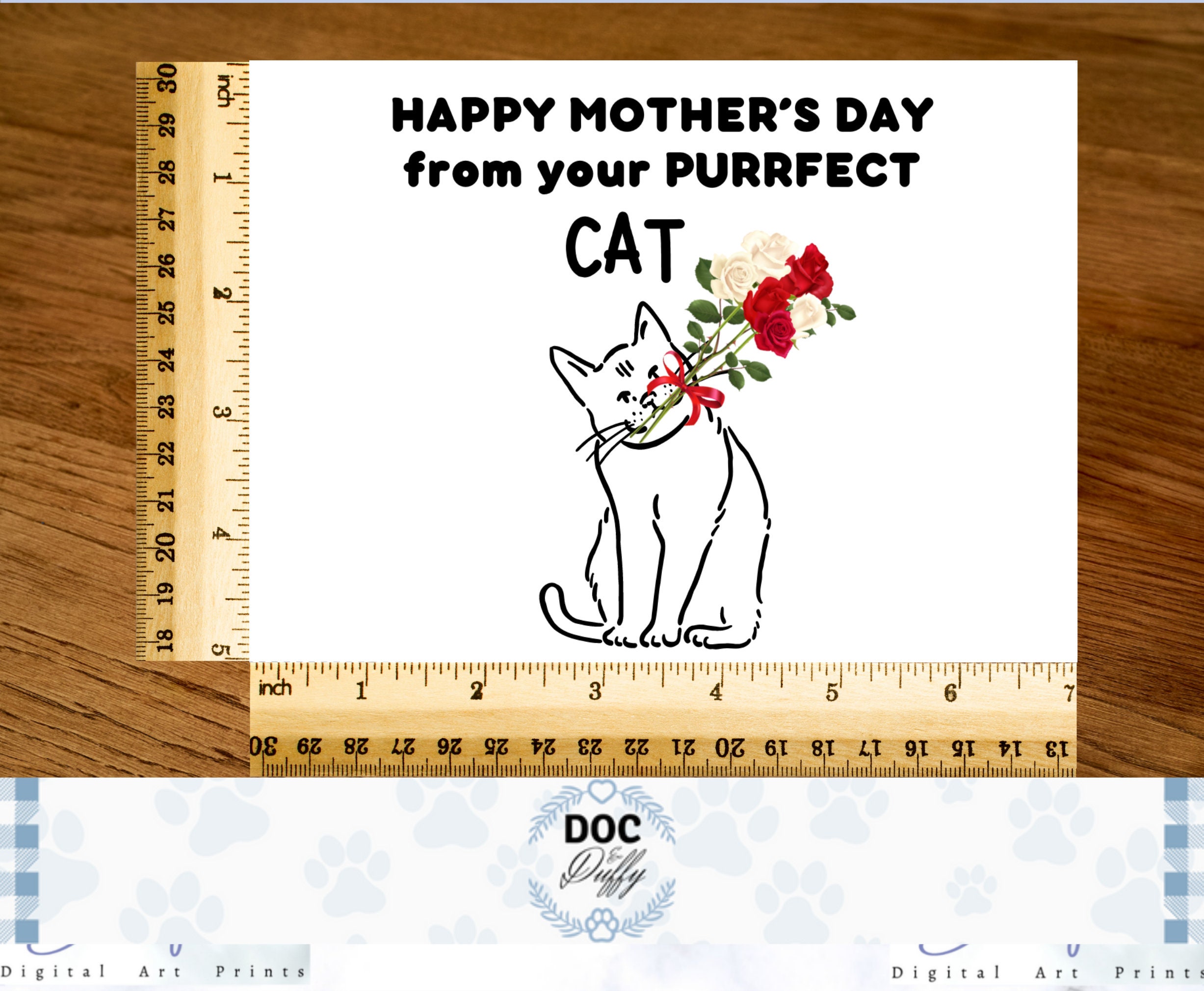 Mother's Day Card From the Cat, Printable Mothers Day Greeting Card ...