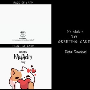 Happy Mother's Day From the Cat Card, Printable Mothers Day Greeting ...