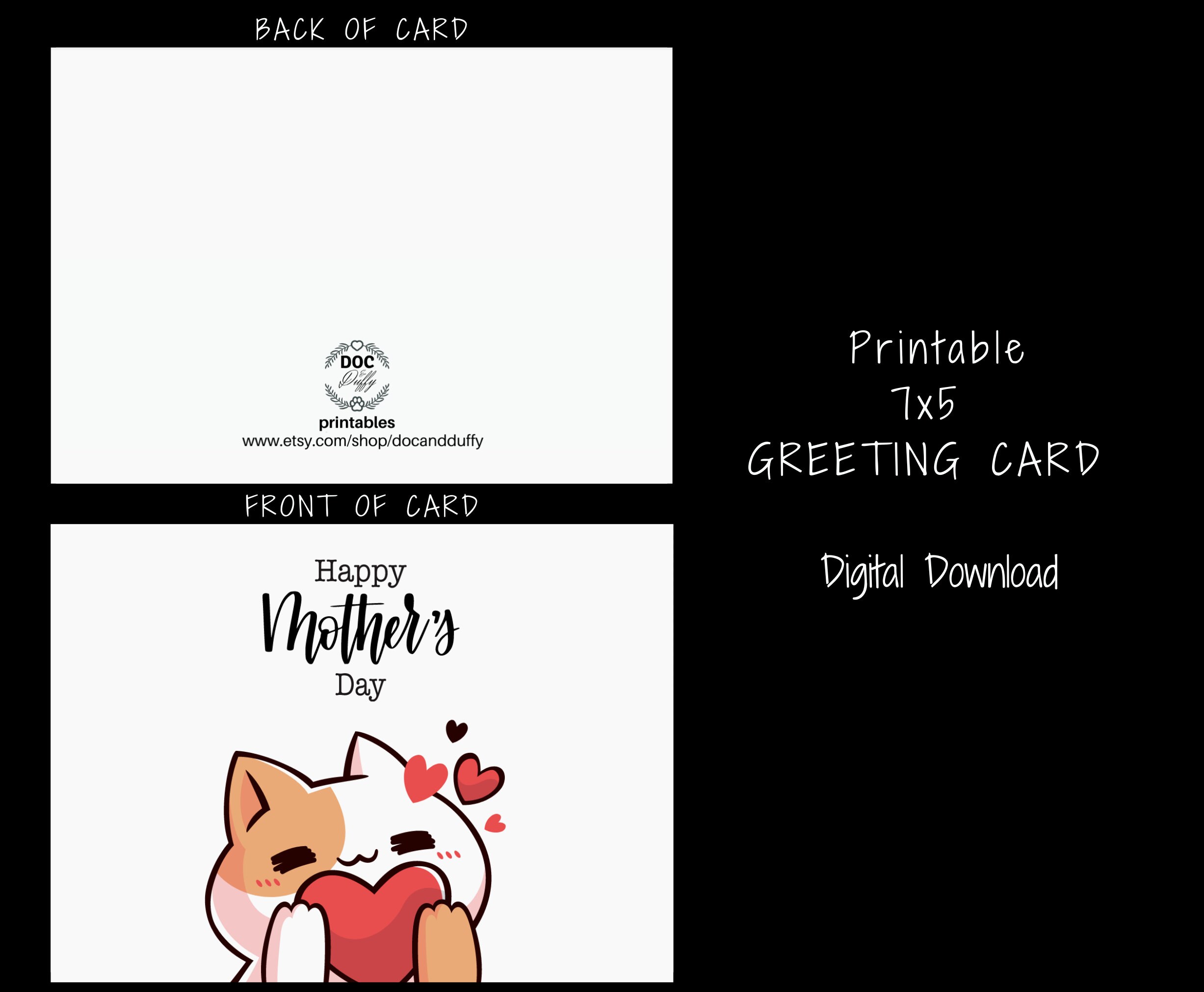 Happy Mother's Day From the Cat Card, Printable Mothers Day Greeting ...