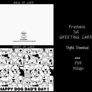 Printable Dog Dad's Day Card, Printable Fathers Day Greeting Cards, Dog ...