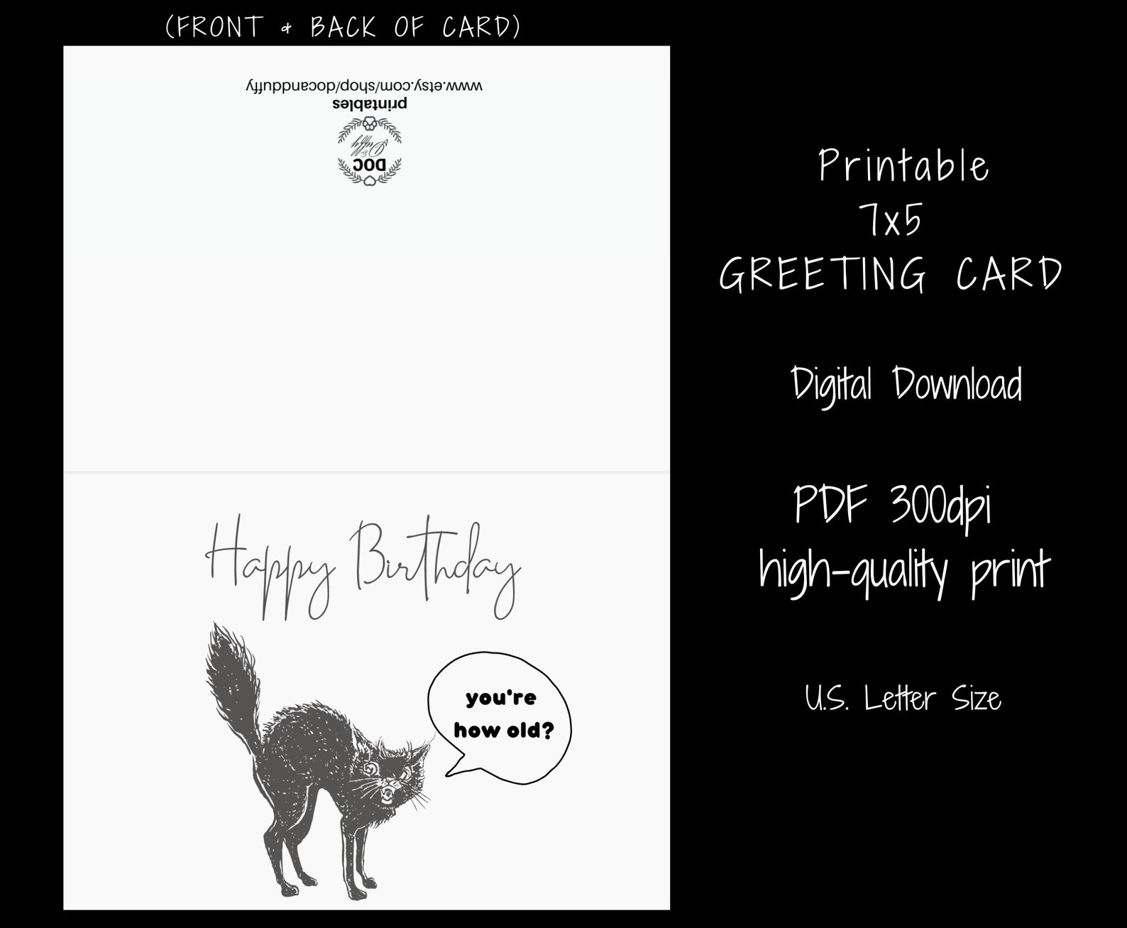 Printable Birthday Card From the Cat Cat Lovers Card, Happy Birthday ...