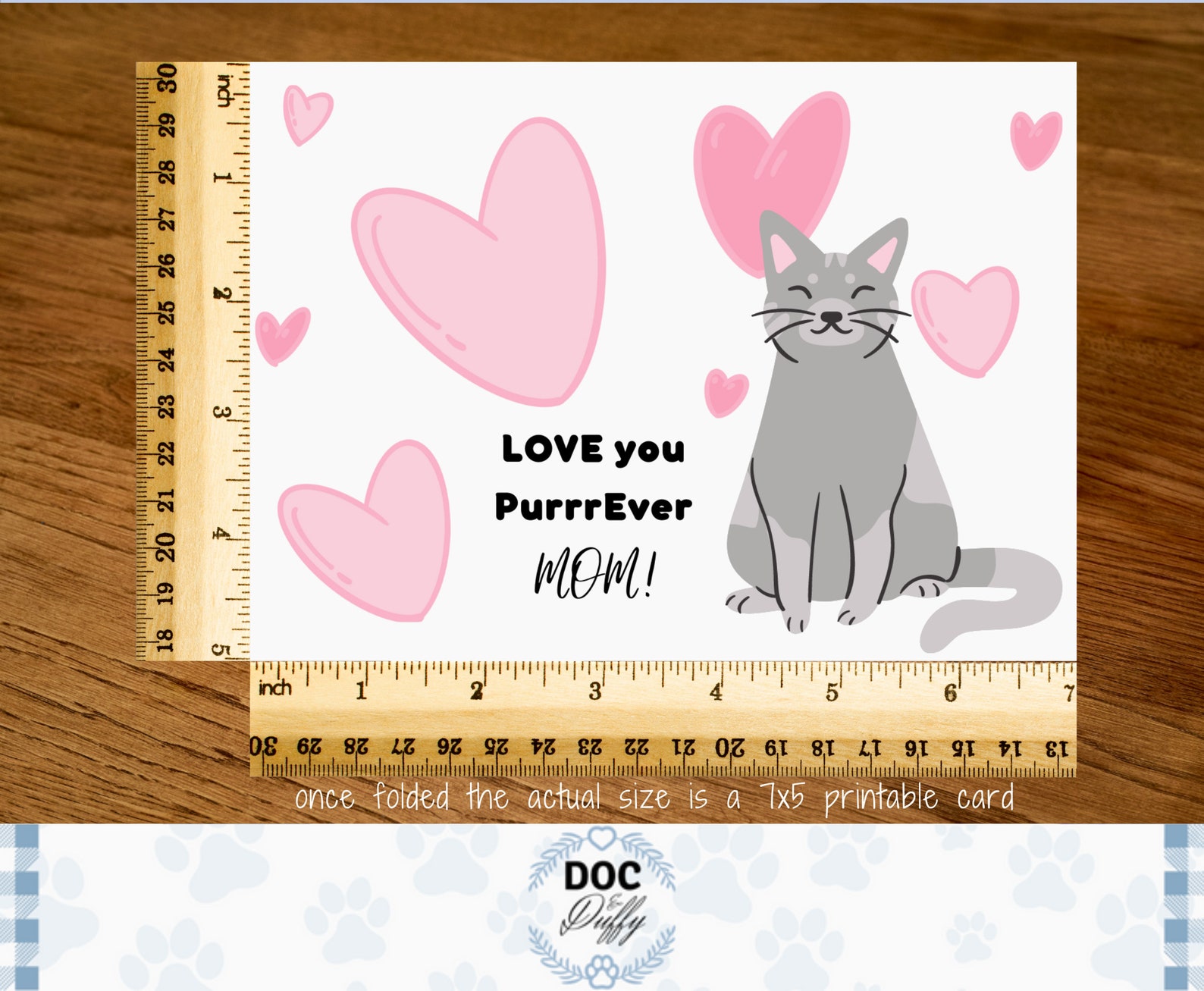 Cat Mom Mother's Day Card, From the Cat, Printable Mothers Day Greeting ...