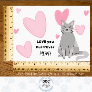 Cat Mom Mother's Day Card, From the Cat, Printable Mothers Day Greeting ...