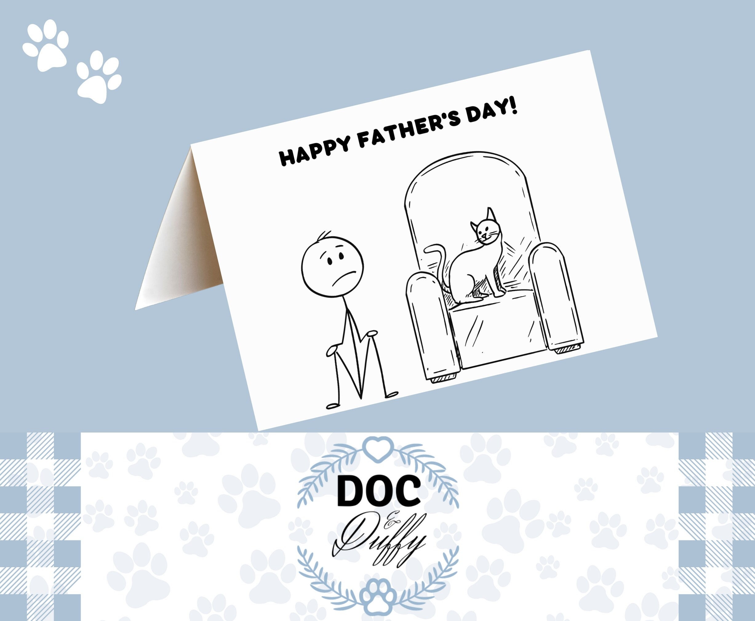 Happy Father's Day From the Cat Card, Printable Fathers Day Greeting ...