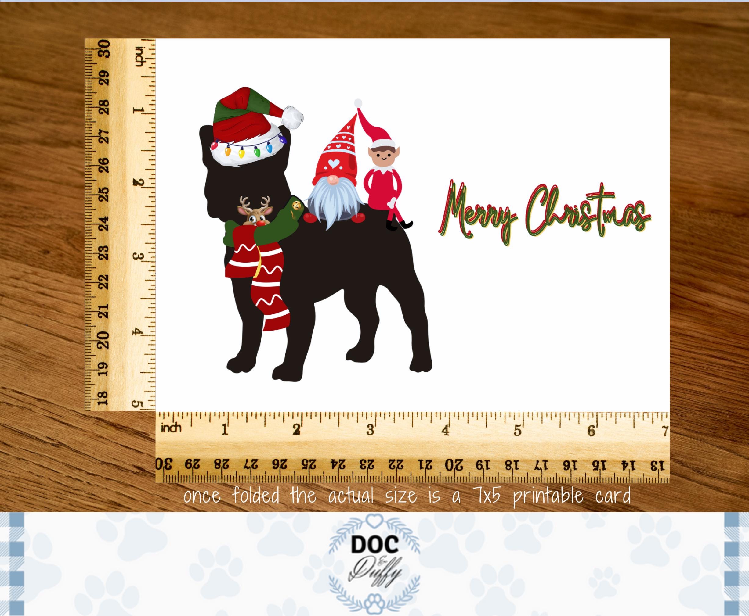 Cute Christmas Card, Pdf, Cute Holiday Card, Frenchie Greeting Card ...