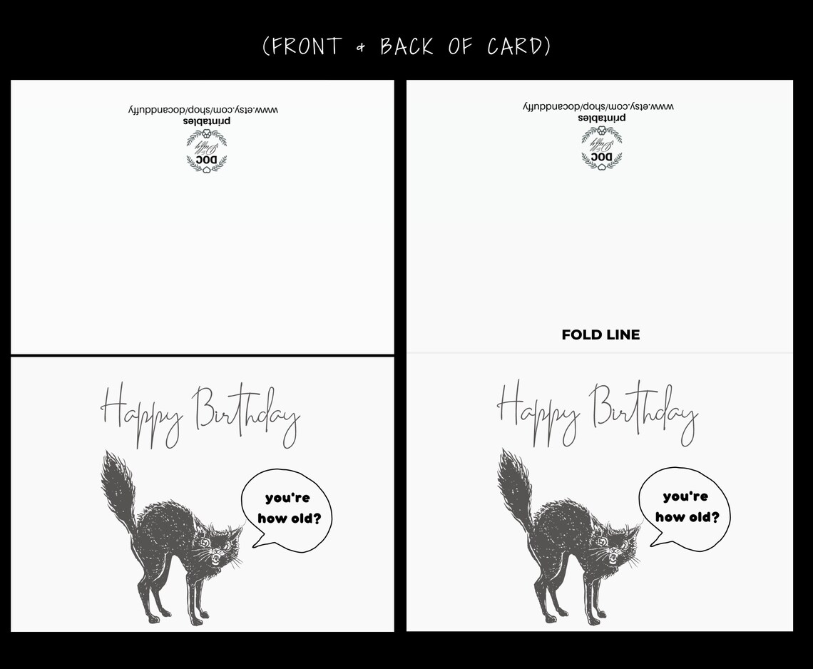 Printable Birthday Card From the Cat Cat Lovers Card, Happy Birthday ...