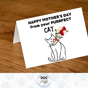 Mother's Day Card From the Cat, Printable Mothers Day Greeting Card ...