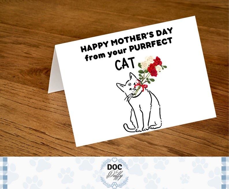 Mother's Day Card From the Cat, Printable Mothers Day Greeting Card ...