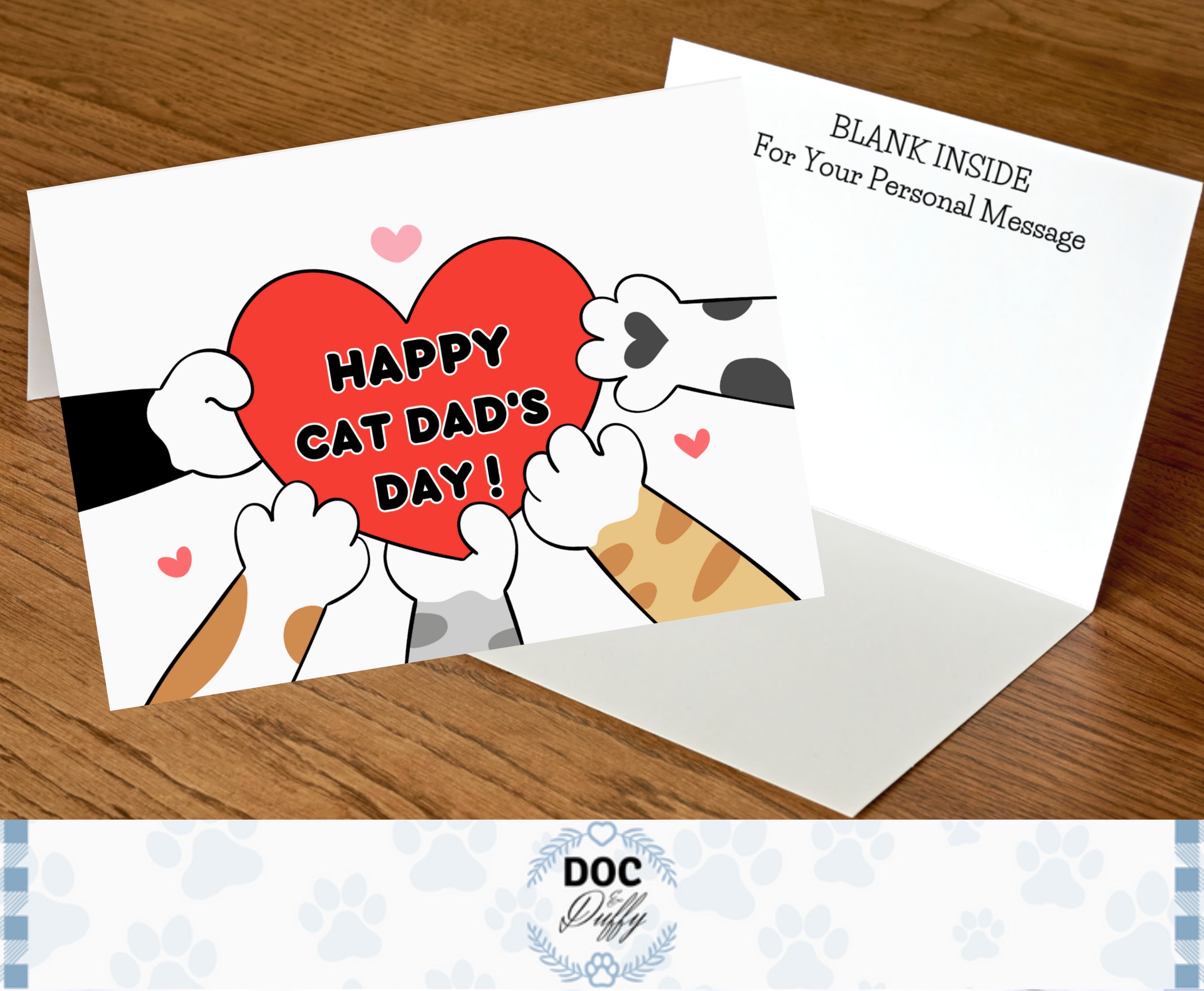Happy Cat Dad's Day Card From the Cat, Printable Fathers Day Greeting ...