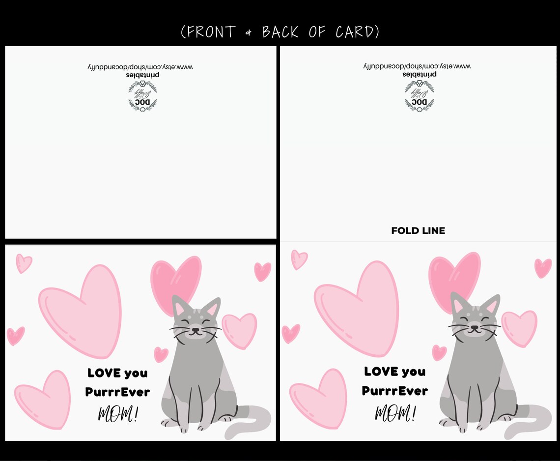 Cat Mom Mother's Day Card, From the Cat, Printable Mothers Day Greeting ...