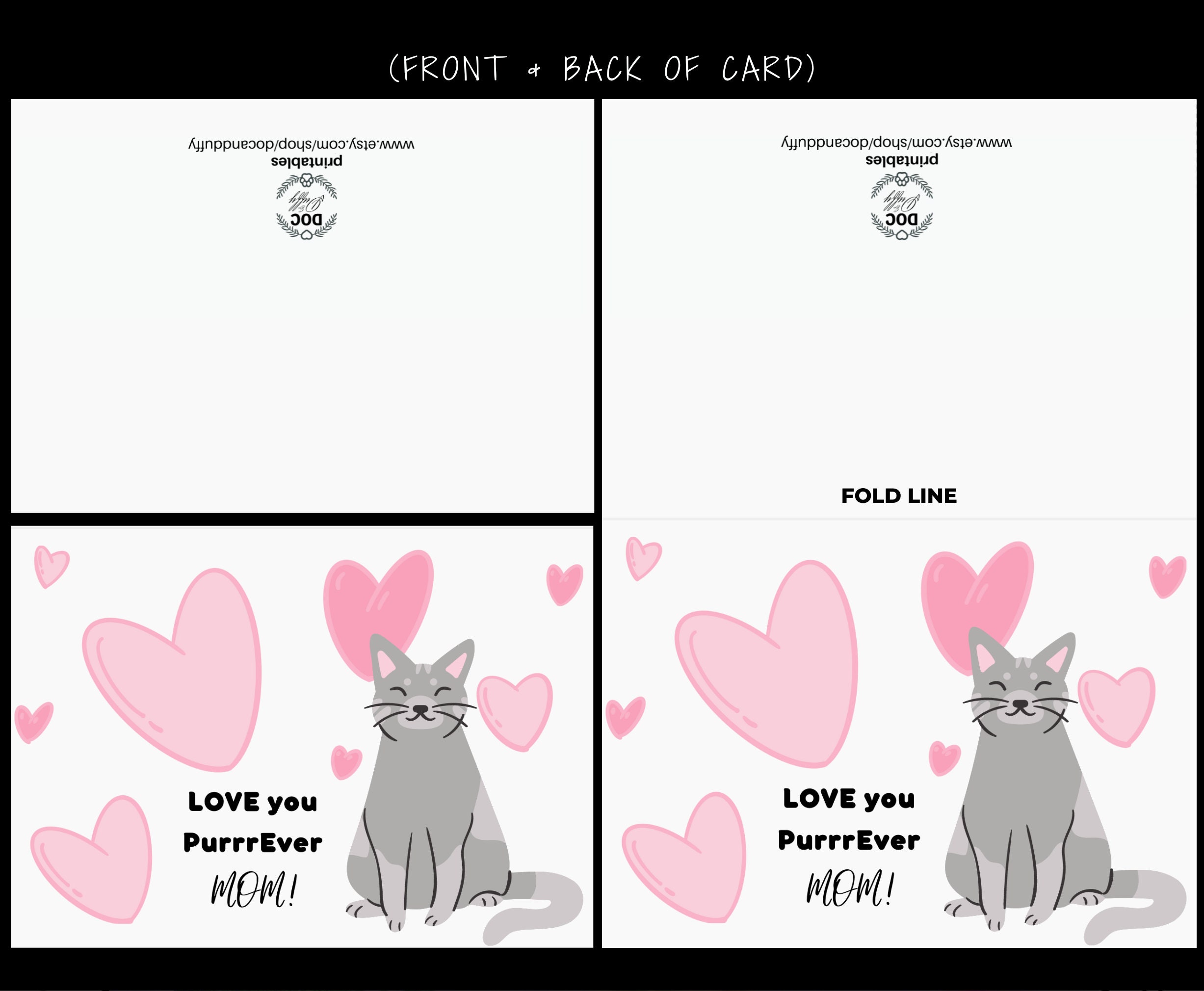 Cat Mom Mother's Day Card, From the Cat, Printable Mothers Day Greeting ...