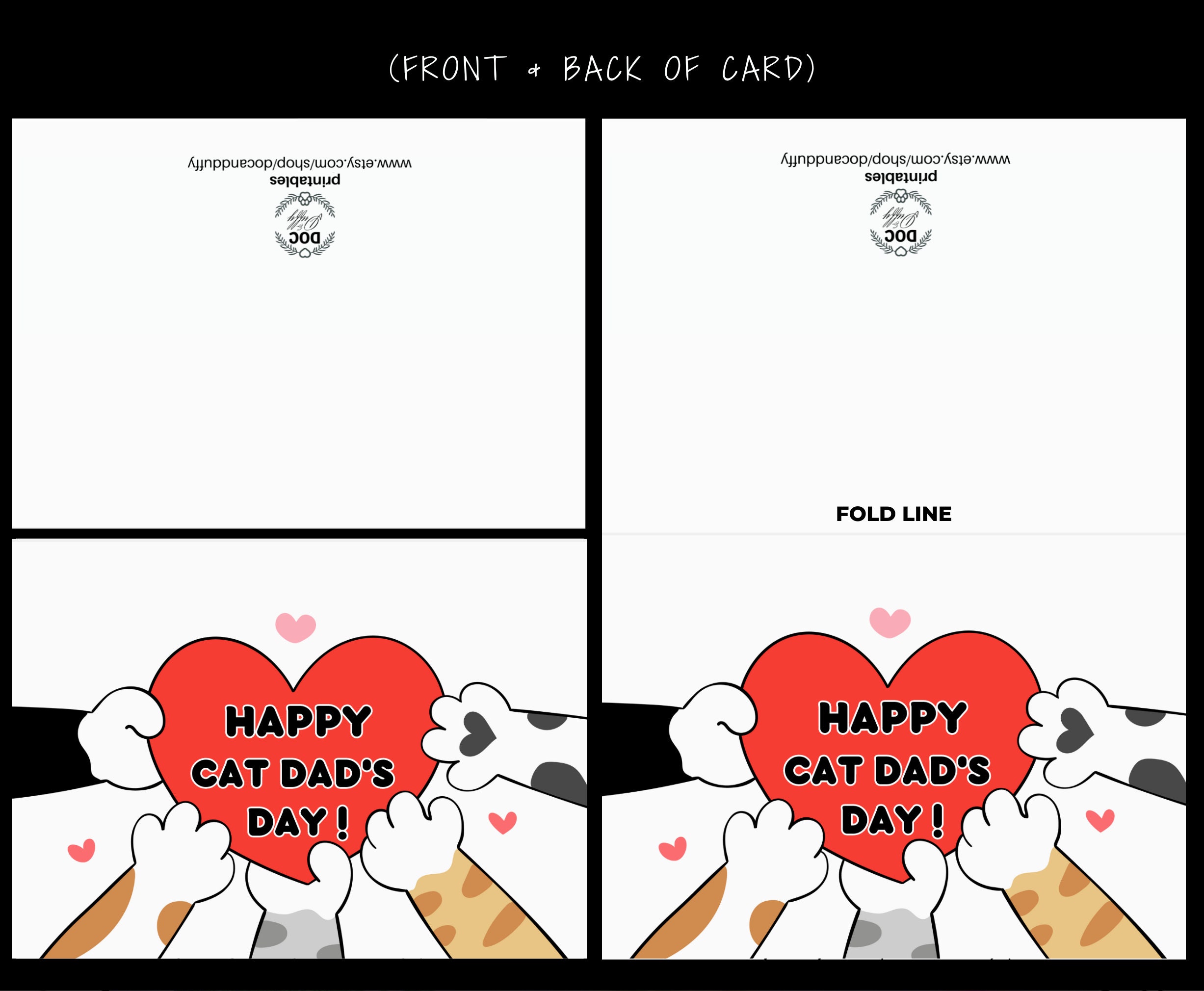 Happy Cat Dad's Day Card From the Cat, Printable Fathers Day Greeting ...