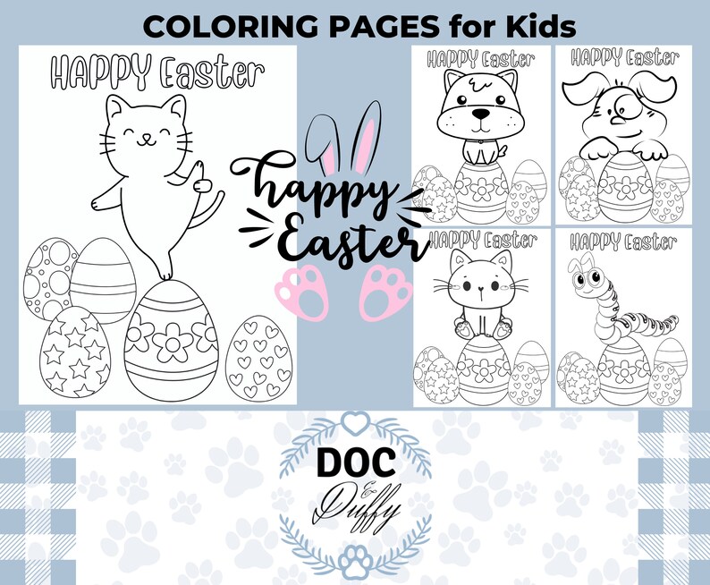 Printable Easter Coloring Pages for Kids, Easter Easy Coloring Pages ...