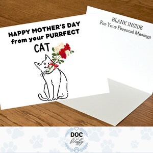 Mother's Day Card From the Cat, Printable Mothers Day Greeting Card ...
