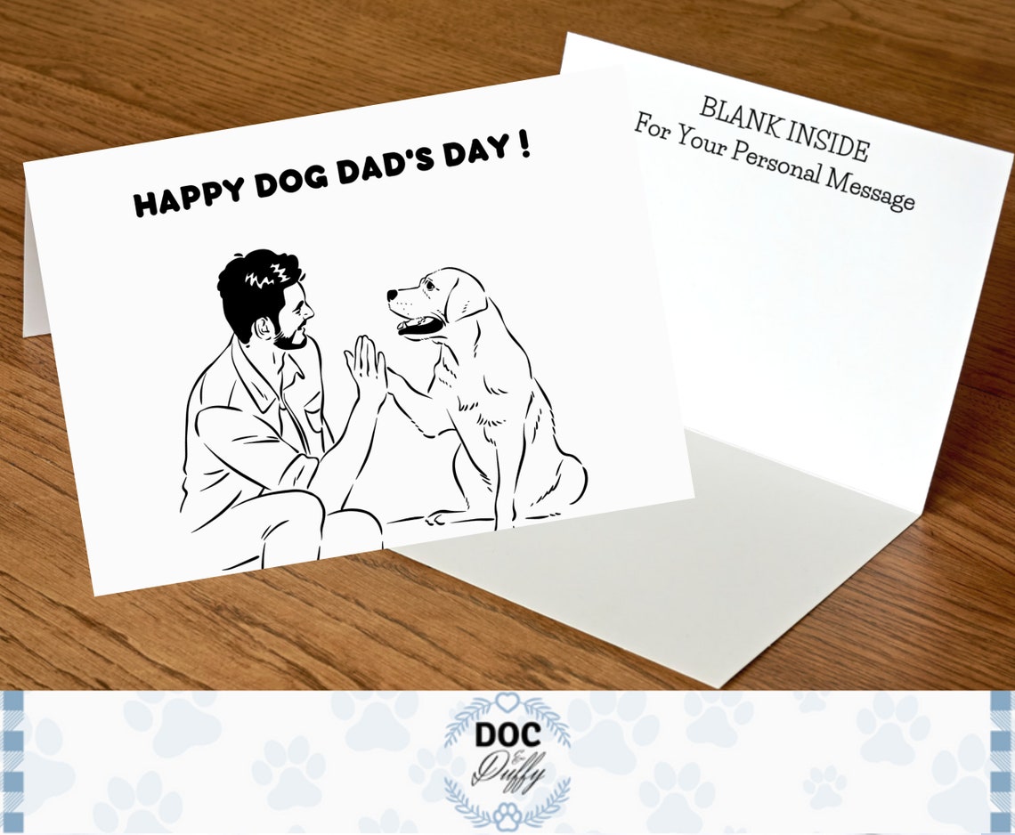 Printable Happy Dog Dad's Day Card, Printable Fathers Day Greeting ...