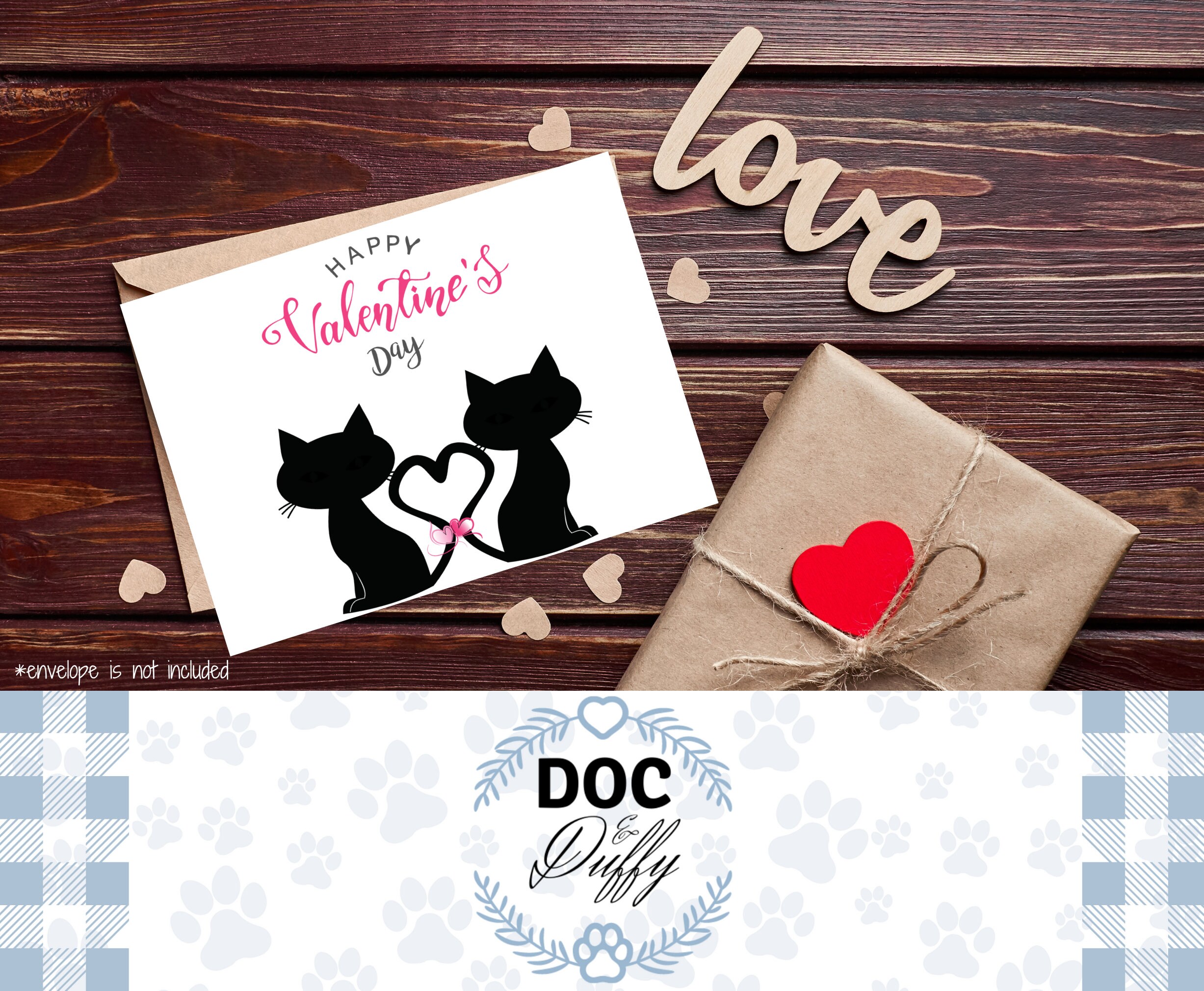 Cat Valentine's Day Card, Printable Cat Lovers Card, Card for Cat ...