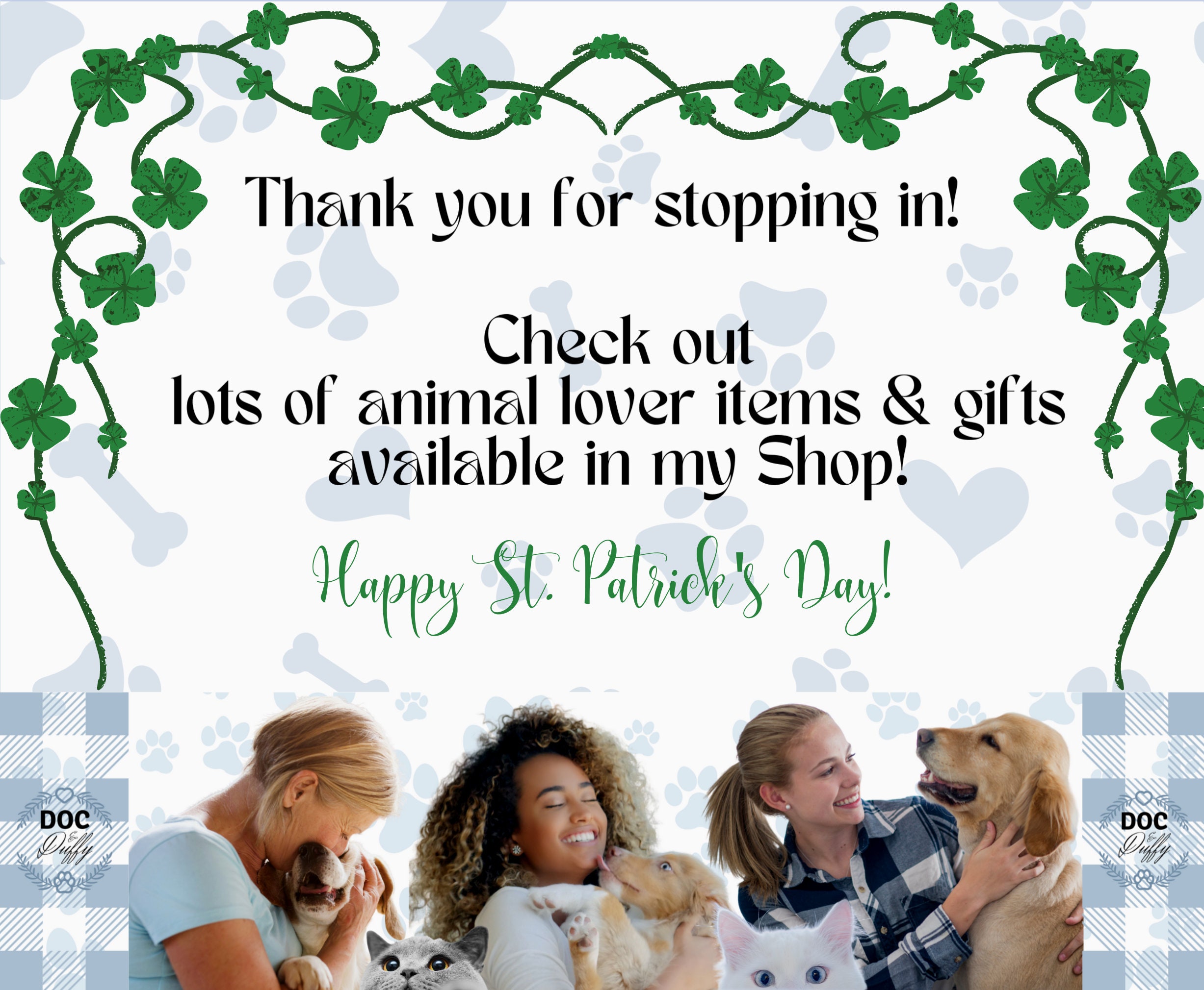 Kitty St. Patrick's Day Printable Card, Cat Lovers Card, Printable ...