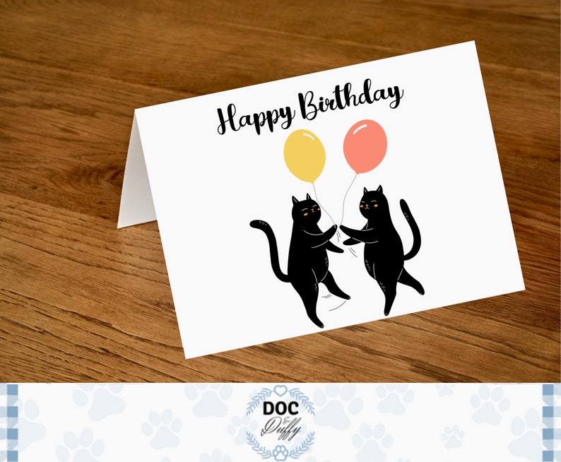 Downloadable Birthday Card Cat Funny Cat Card Cat Lover - Etsy