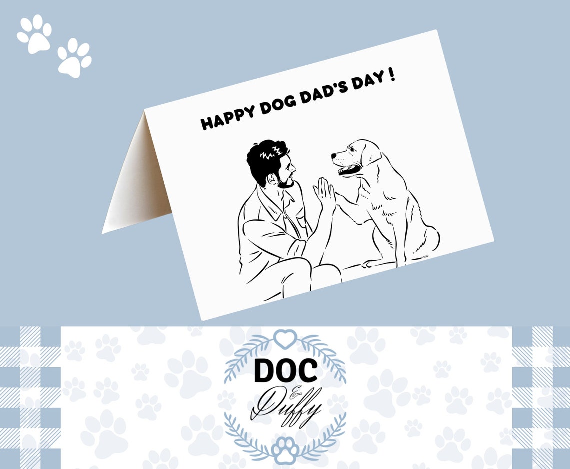Printable Happy Dog Dad's Day Card, Printable Fathers Day Greeting ...