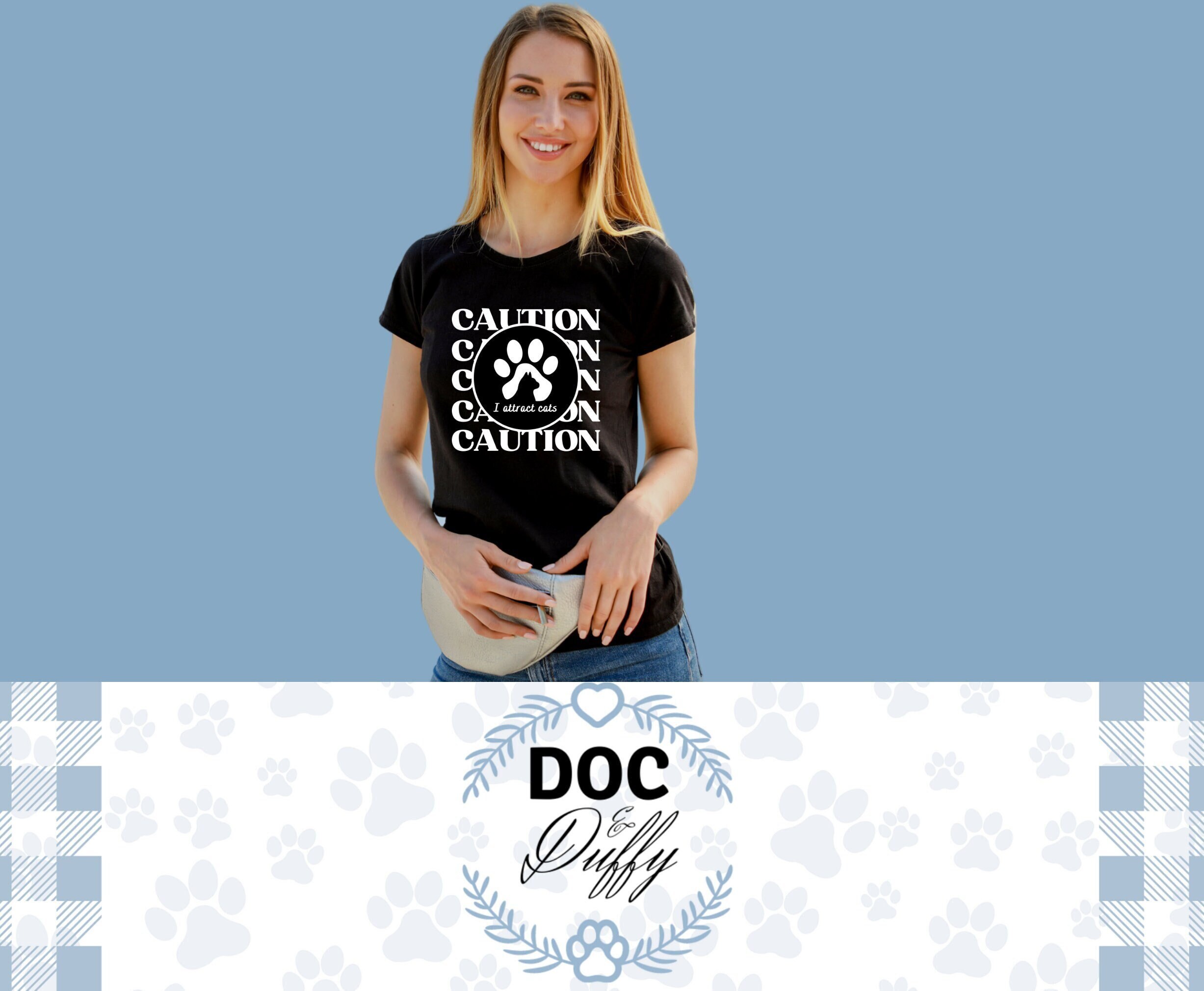 Cat Shirt CAUTION I Attract Cats, Cute Cat T Shirt Gift, Unisex for ...