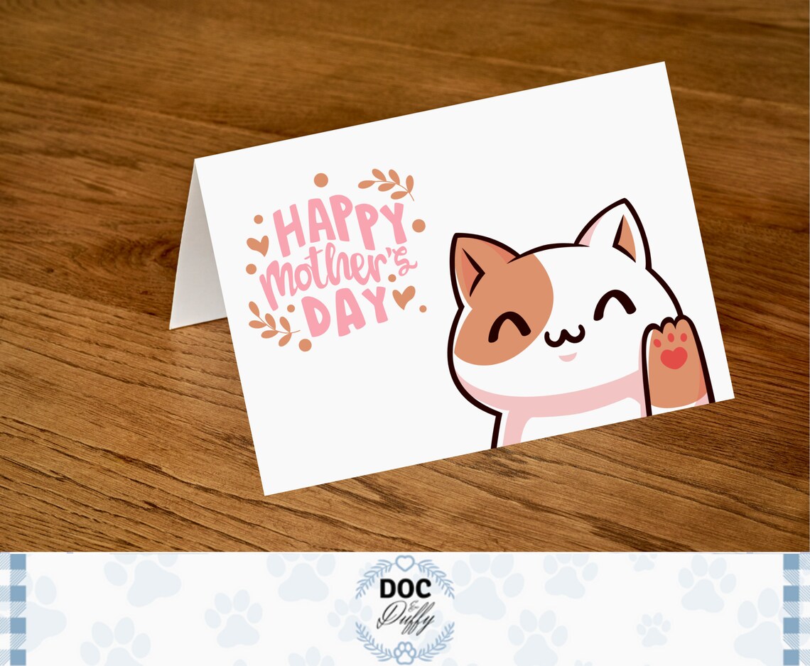 Happy Mother's Day Card, From the Cat, Printable Mothers Day Greeting ...