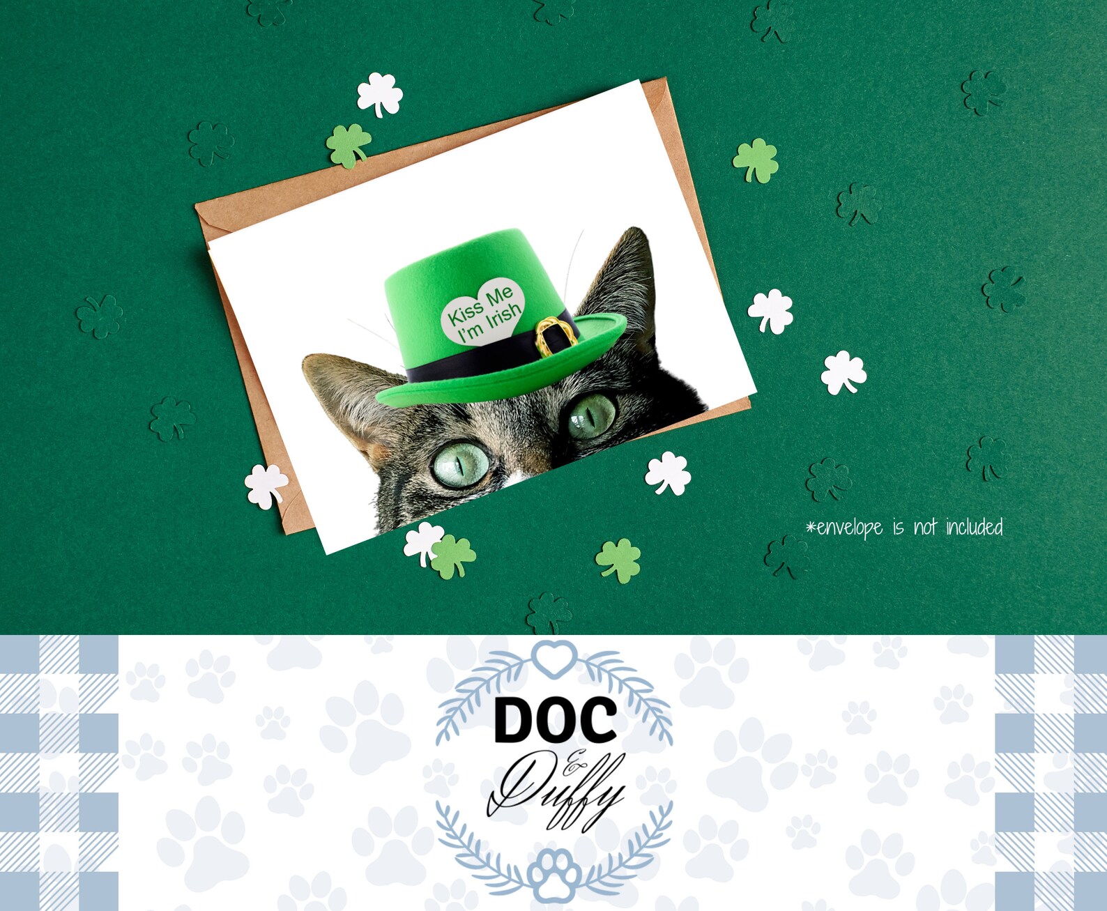 Kitty St. Patrick's Day Printable Card, Cat Lovers Card, Printable ...