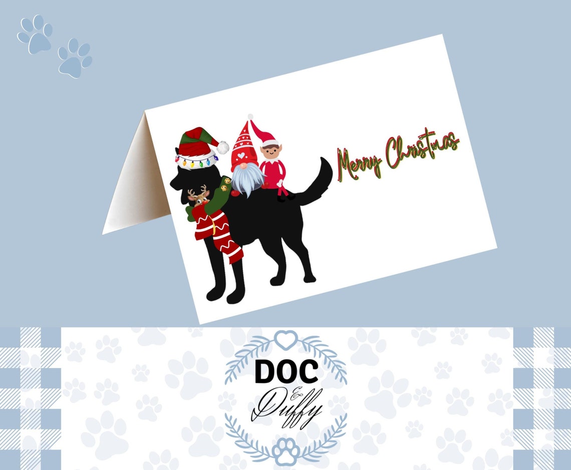 German Shepherd Christmas Card, Holiday Dog Lovers (PDF) - Etsy