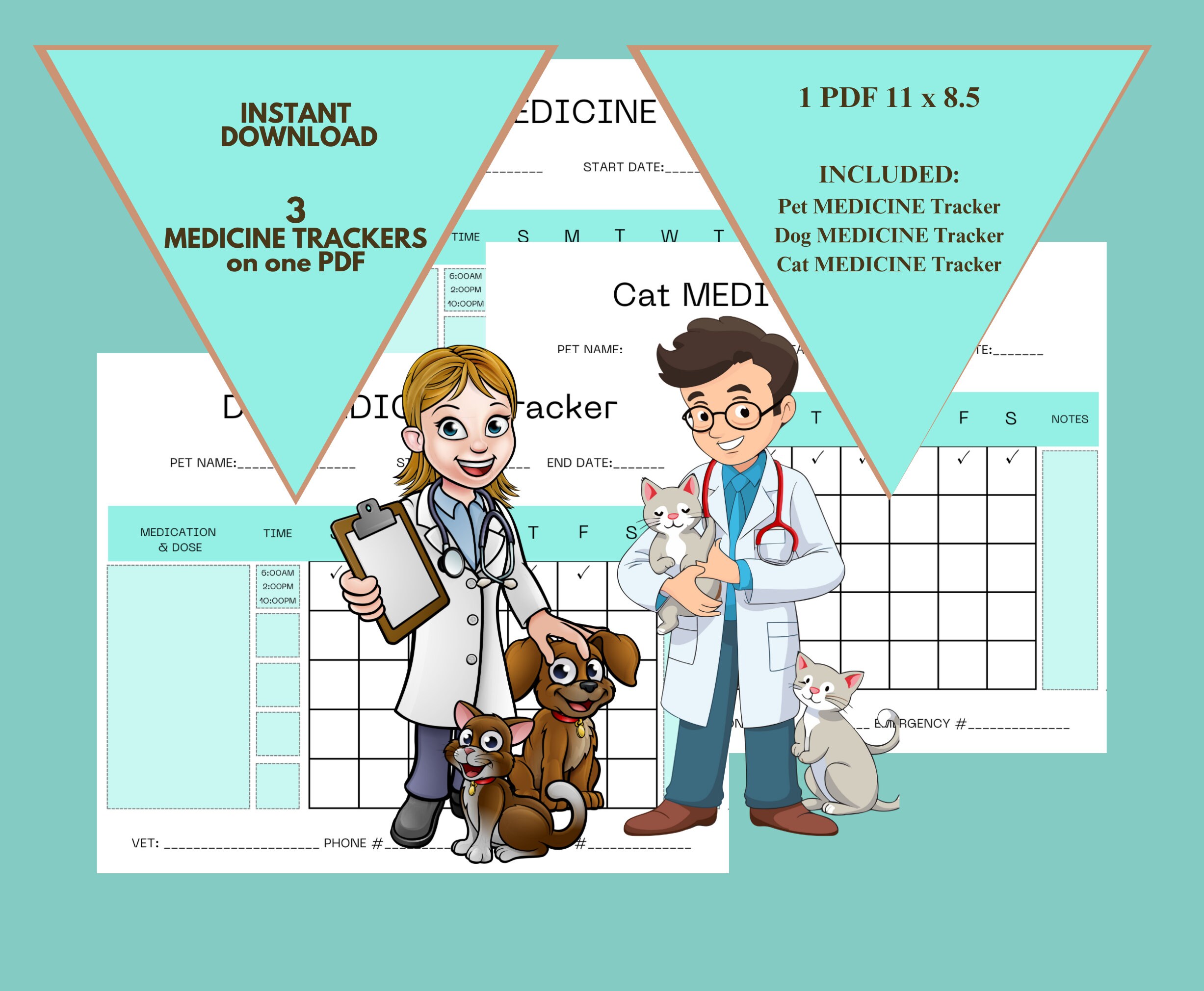 Pet Medicine Tracker, Dog Medication Tracker Printable, Cat Medication ...