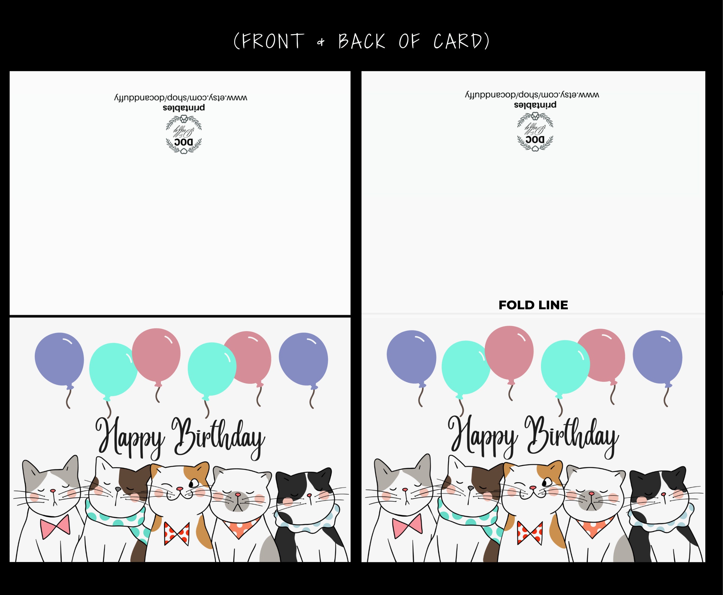 Printable Cat Card Birthday, Funny Cat Card, Cat Lovers Card, Happy ...