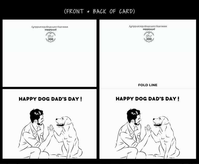 Printable Happy Dog Dad's Day Card, Printable Fathers Day Greeting ...
