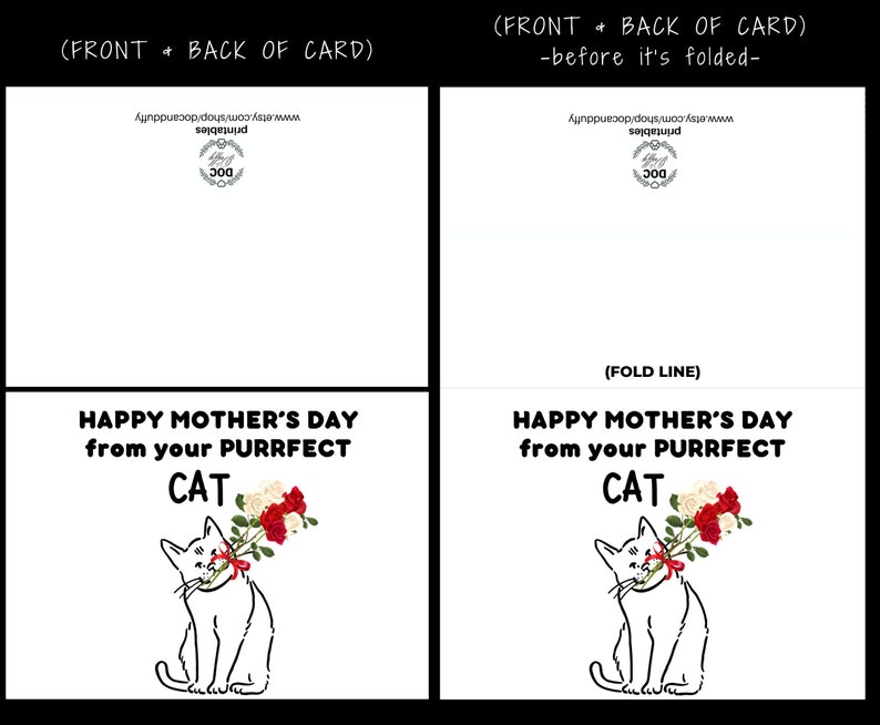 Mother's Day Card From the Cat, Printable Mothers Day Greeting Card ...