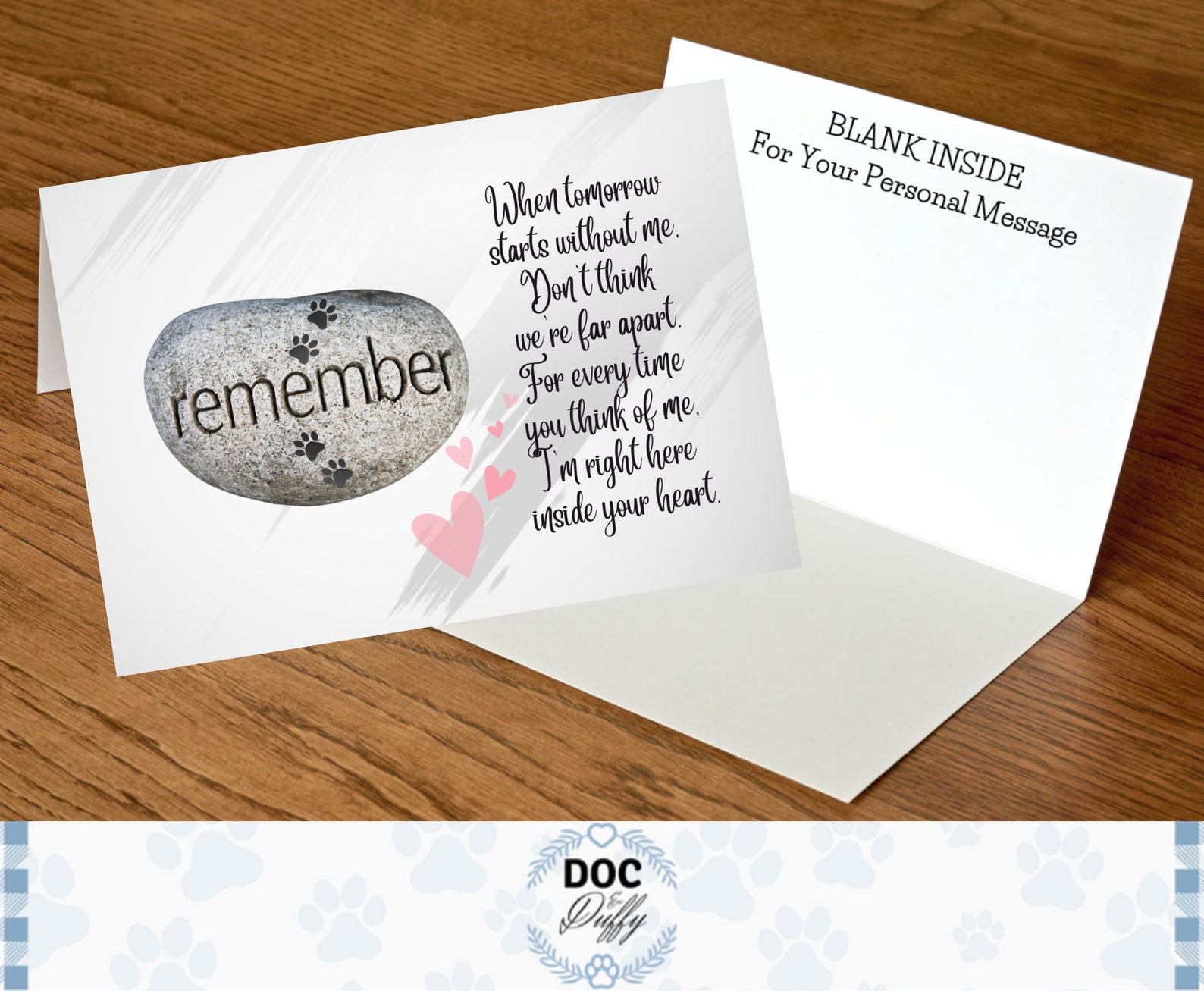 Pet Loss Memory Stone Card, Pet Loss Sympathy Card, Pet Loss Dog Card ...
