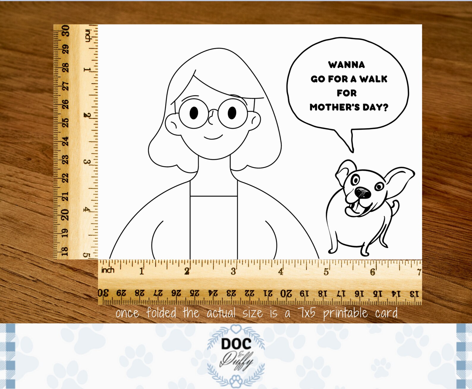 Dog Card for Mother's Day Printable, Happy Mother's Day Card From the ...