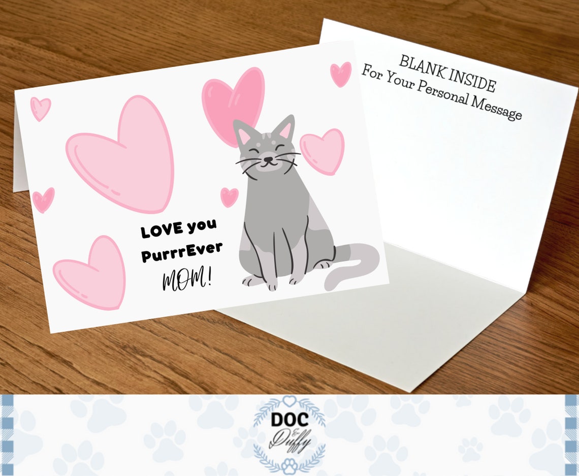 Cat Mom Mother's Day Card, From the Cat, Printable Mothers Day Greeting ...