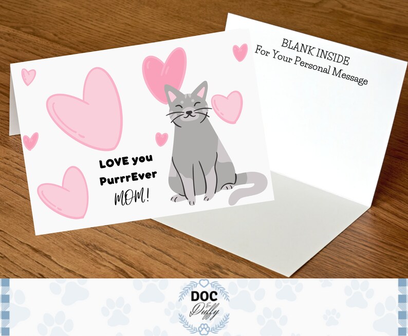 Cat Mom Mother's Day Card, From the Cat, Printable Mothers Day Greeting ...